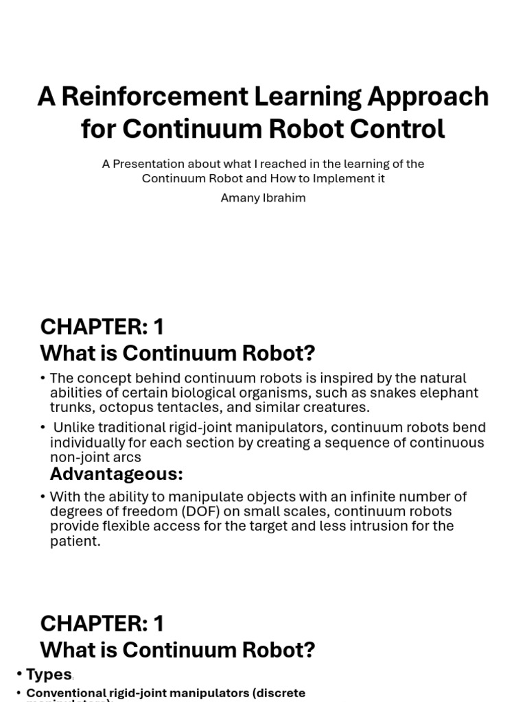 Reinforcement Learning for Continuum Robots | PDF | Kinematics ...