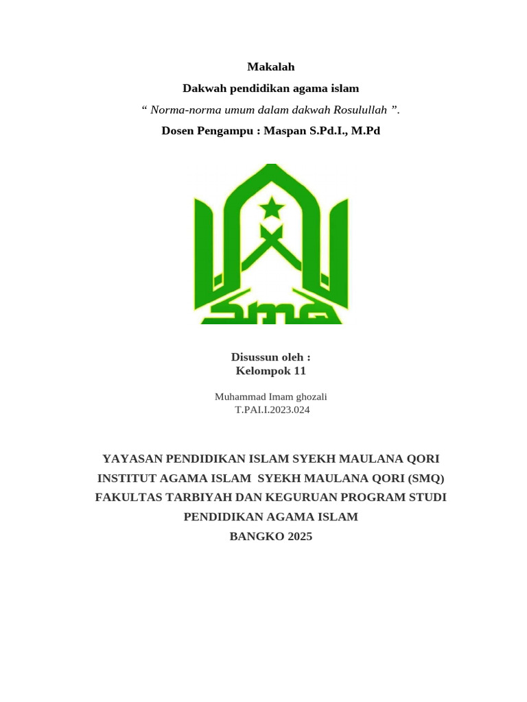 Makalah Dakwah Norma-Norma Umum | PDF