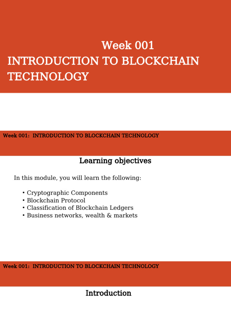 Chapter 1 - Introduction To Blockchain Technology | PDF | Bitcoin ...
