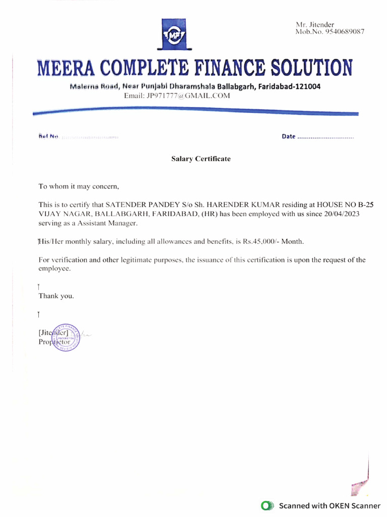 Sallery Certificate | PDF