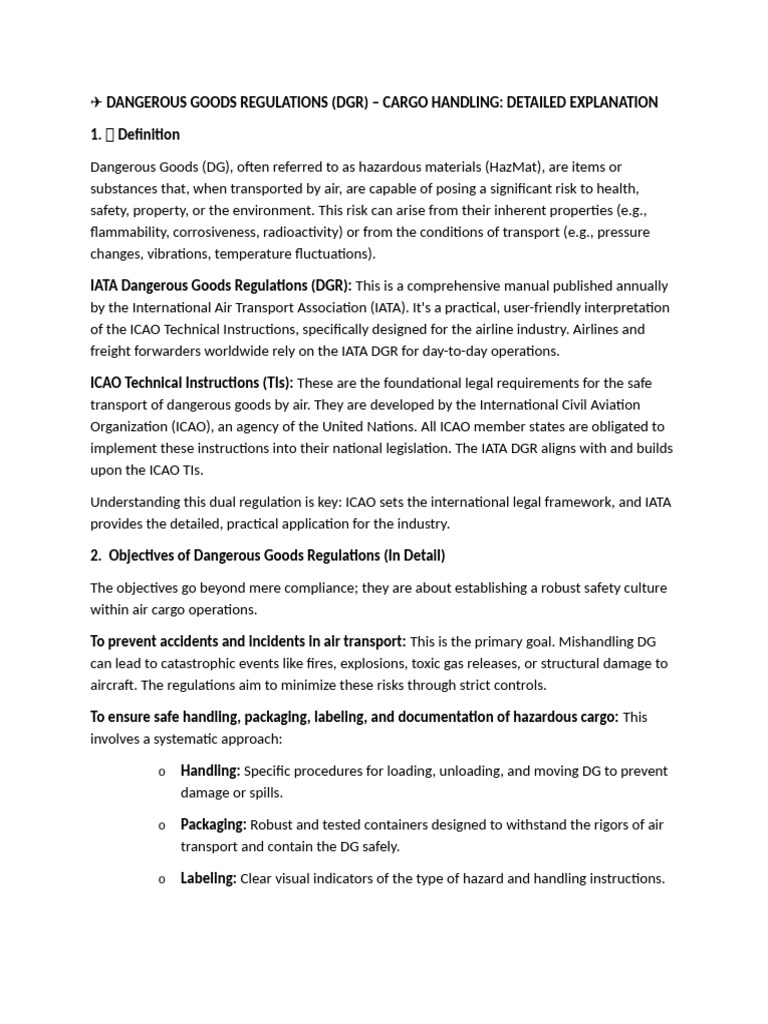 Dangerous Goods Regulations | PDF | Dangerous Goods | Cargo
