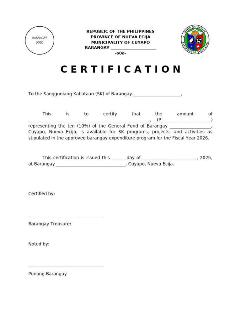 Budget Certification 2026 | PDF