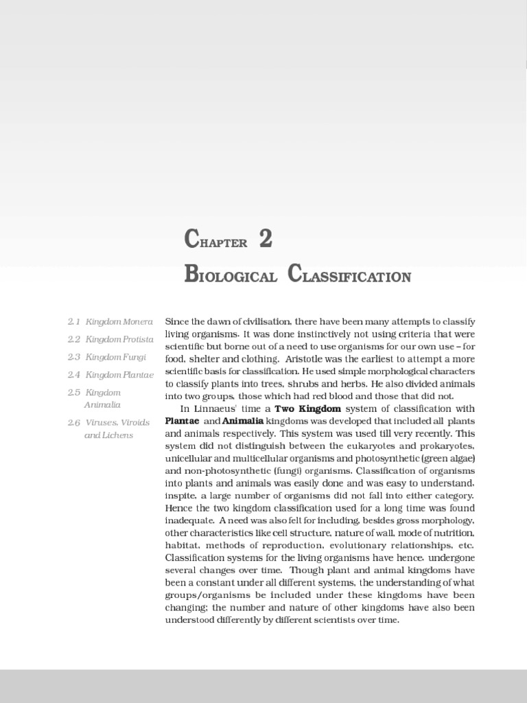 Biological Classification NCERT-Class-11-Biology | PDF