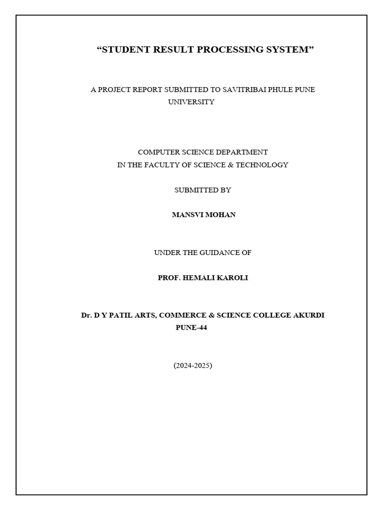 Student Result Processing System Report | PDF | Software Testing | Software