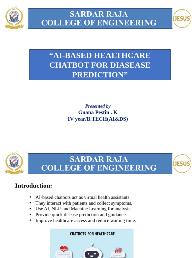 Ai Based Healthcare Chatbot For Disease Prediction | PDF