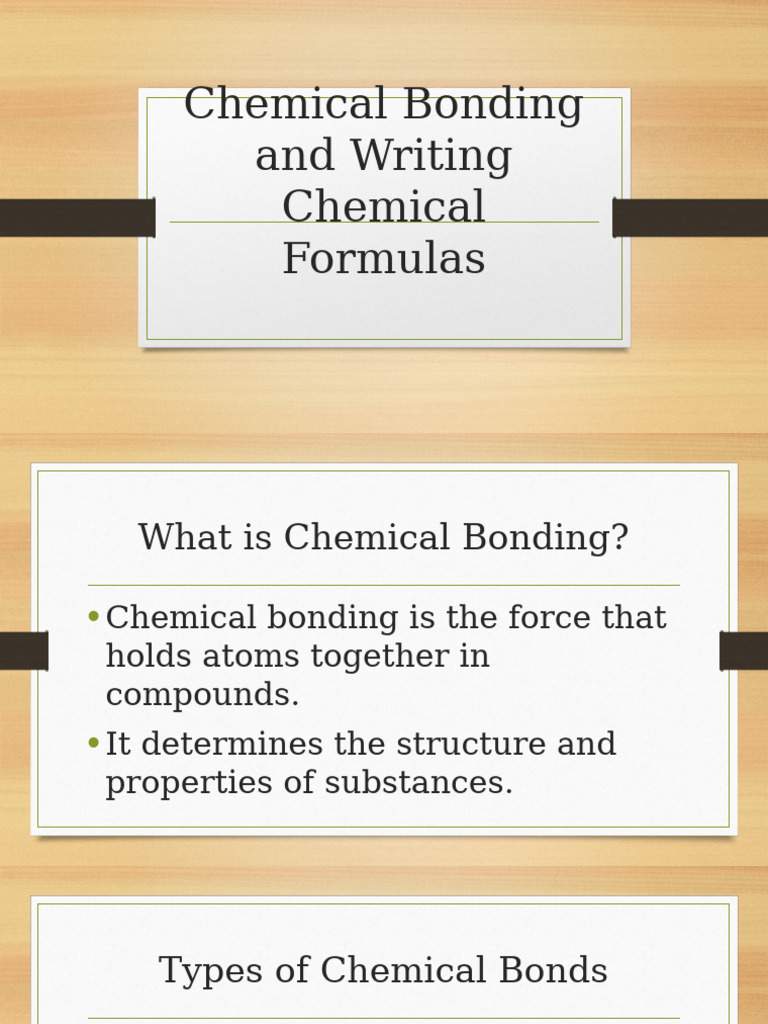 Chemical Bonding Formulas | PDF