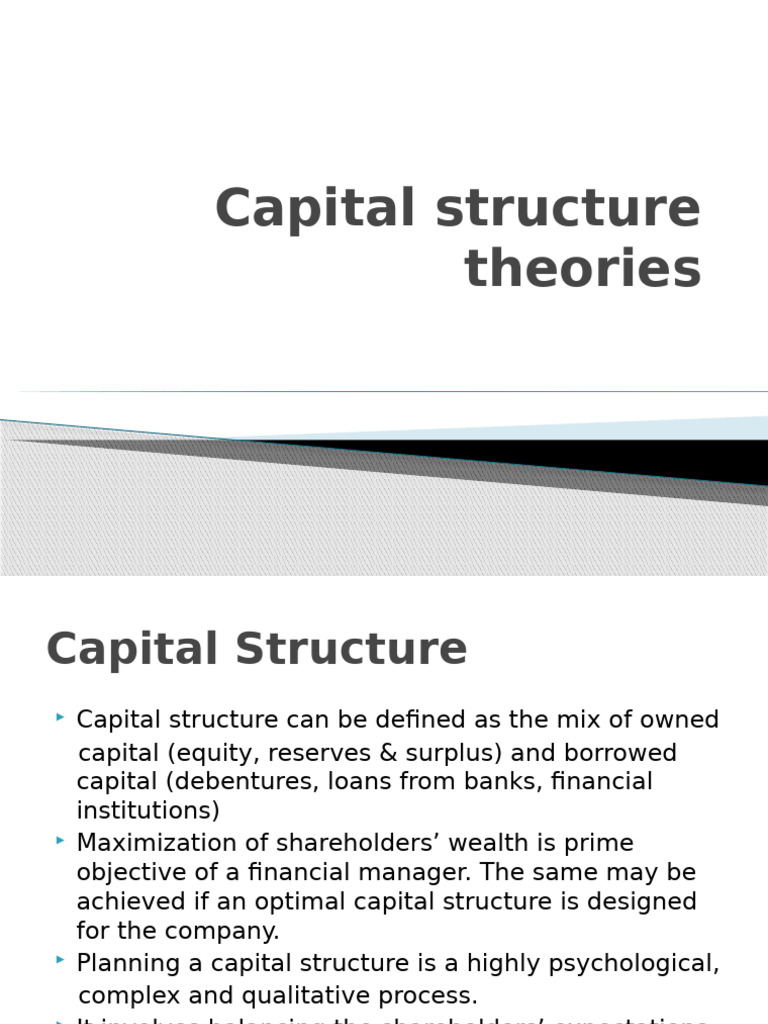 Capital Structure Theories | PDF | Capital Structure | Cost Of Capital
