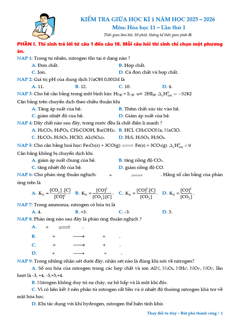 16 - GSAD - Đề giữa HK 1 - Lớp 11 - Lần 1 | PDF