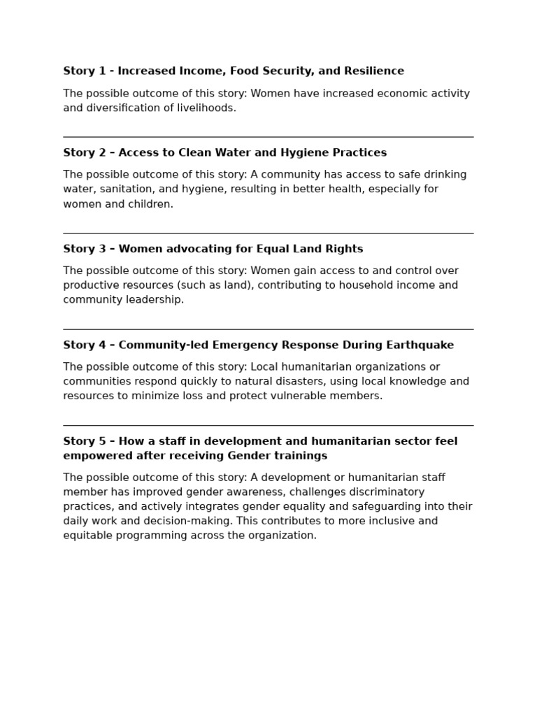 KW 04 - Five Sample Storylines For Preparing Interview Questions | PDF