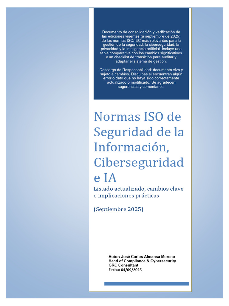 ISO Cyber Actualizado 2025 Jose Carlos Almansa Moreno | PDF | La ...