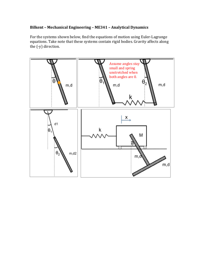 Analytical Dynamics Problem Set 2 | PDF