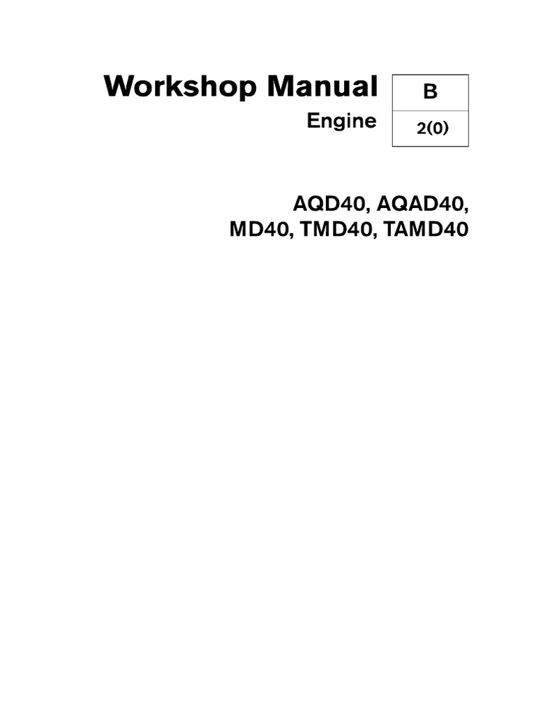 Volvo Penta Tmd40 Workshop Manual | PDF