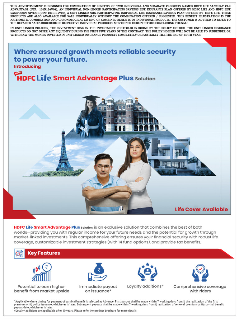 HDFC Life Smart Advantage Plus Overview | PDF | Insurance | Life Insurance