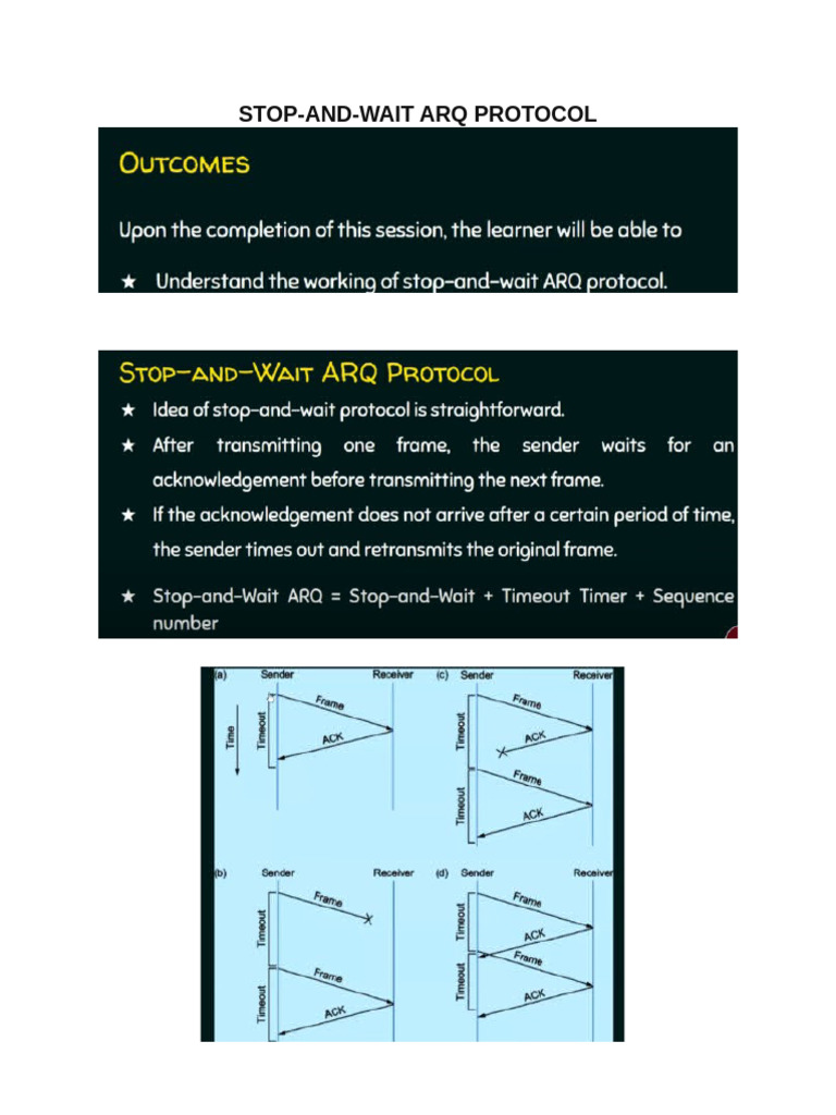 Stop and Wait Arq Protocol | PDF