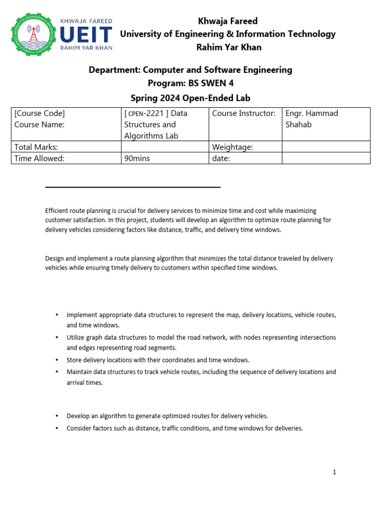 Open-Ended Lab DSA | PDF | Computer Engineering | Software Engineering
