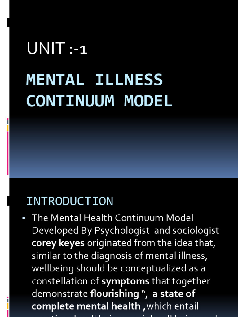 Mental Illness Continuum Model (1) | PDF