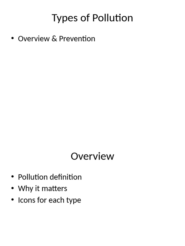 Types of Pollution Presentation | PDF