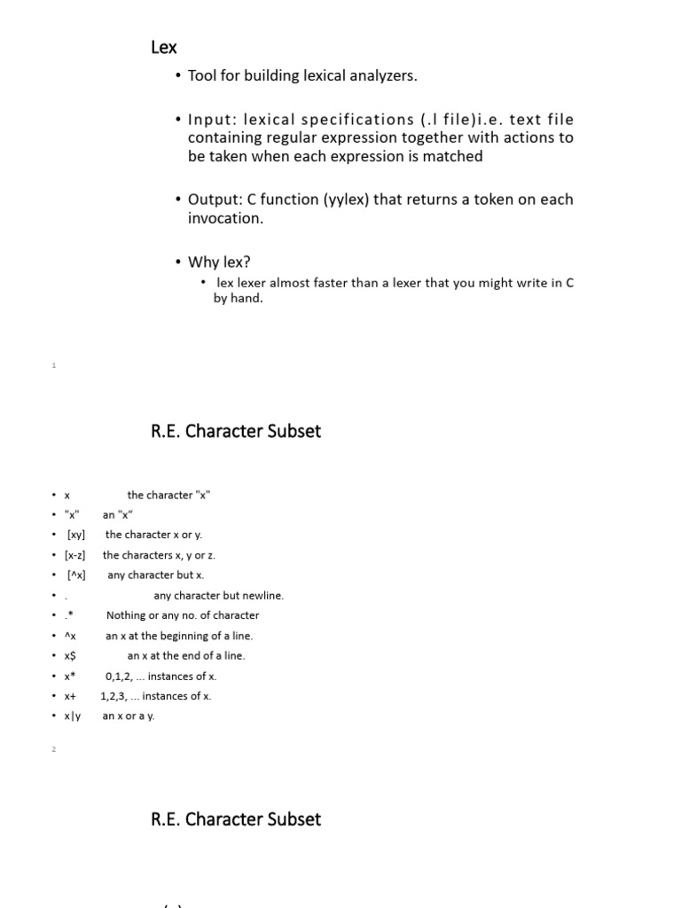 Lex Basics & First Program | PDF | Computer Engineering | Parsing