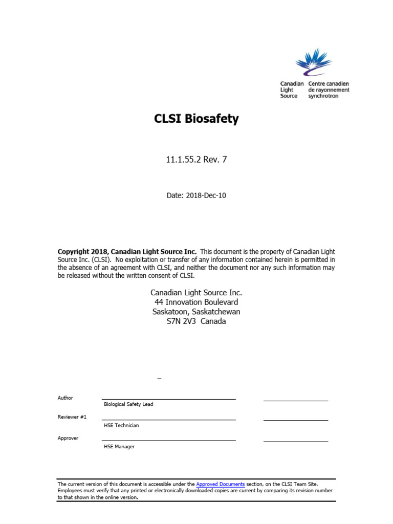 11.1.55.2.rev.7-clsi_biosafety | PDF | Safety | Occupational Safety And Health