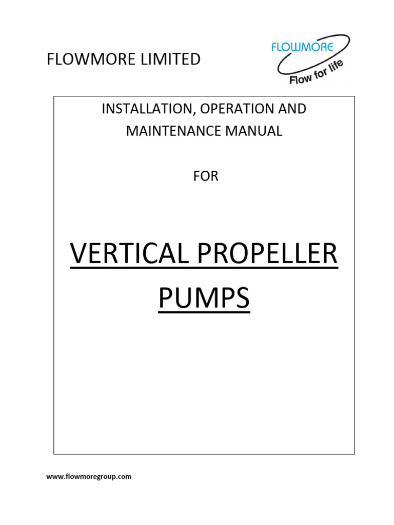 Vertical Propeller Pumps Manual | PDF | Pump | Bearing (Mechanical)