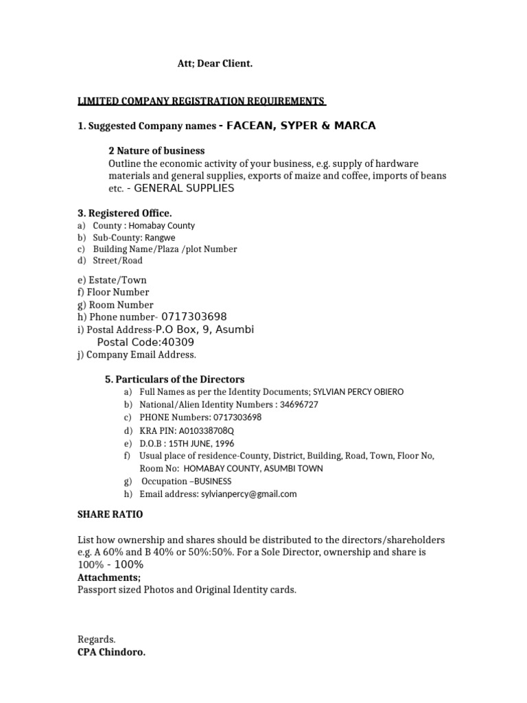 Business Registration Requirements-1 | PDF