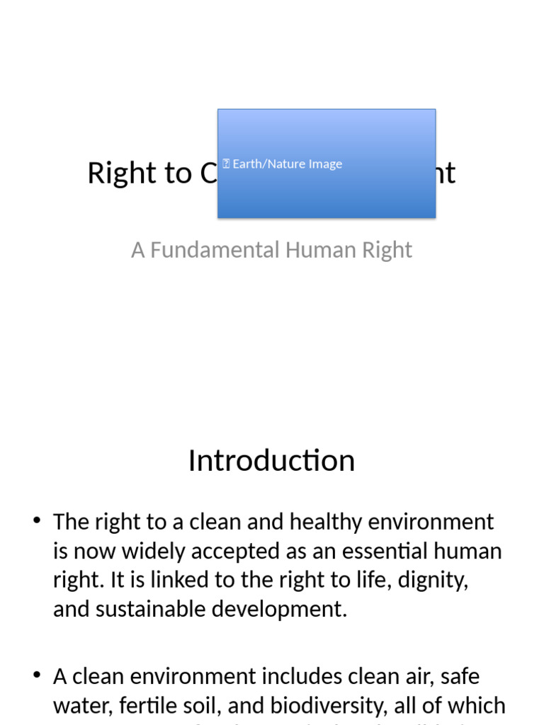 Right To Clean Environment With Images | PDF | Natural Environment ...