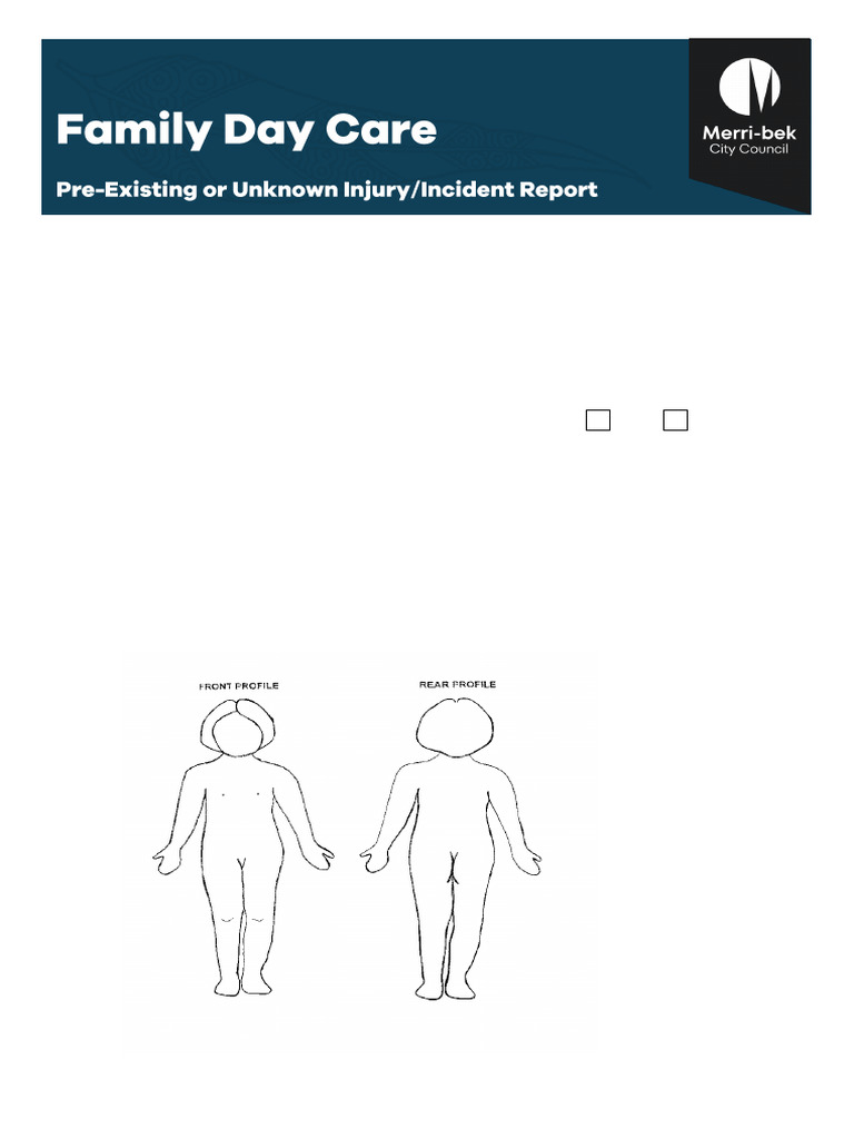 PreExisting or Unknown Injury Incident Report | PDF | Parent