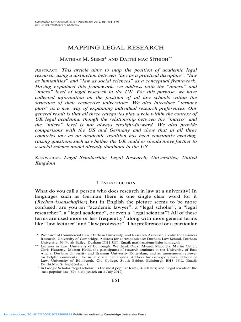 Mapping Legal Research | PDF | Social Sciences | Science