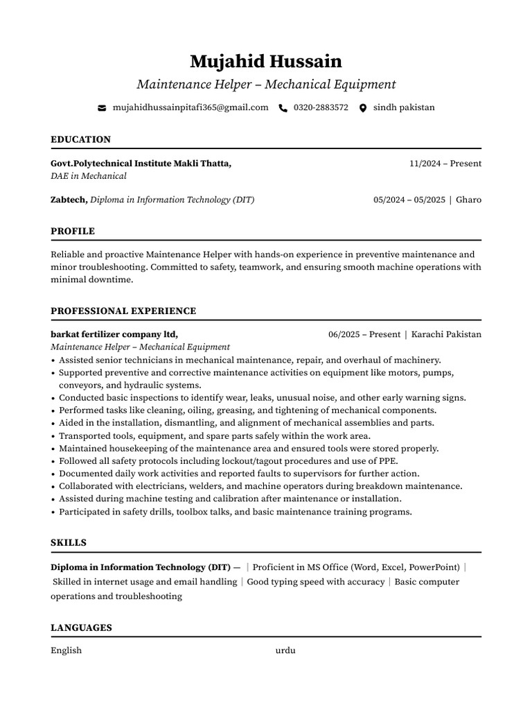 Mujahid Hussain FlowCV Resume 20250721 | PDF
