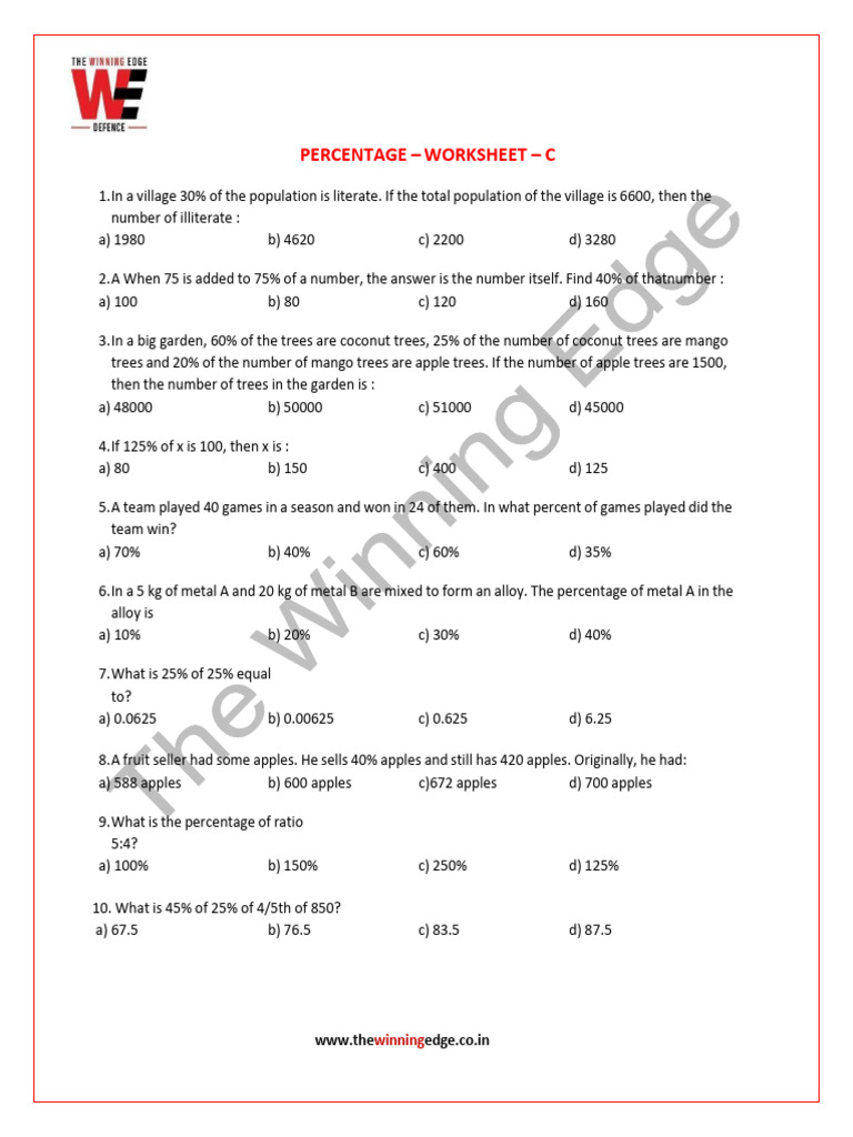 Percentage C | PDF