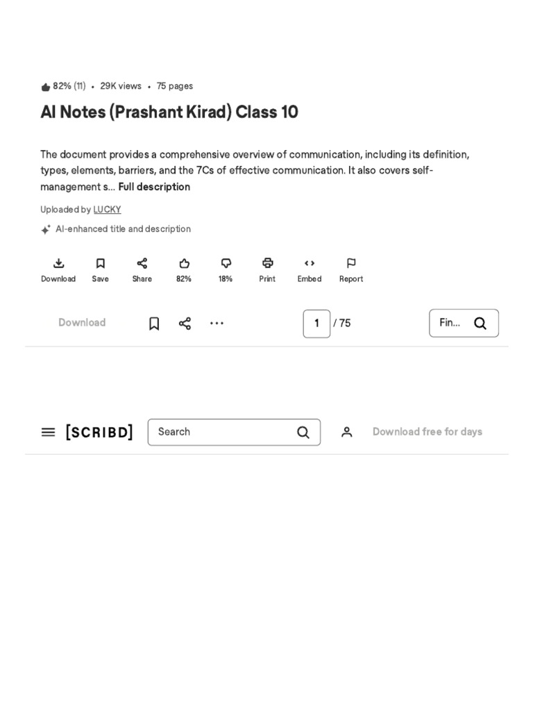 AI Notes (Prashant Kirad) Class 10 - PDF - Computer File - Operating ...