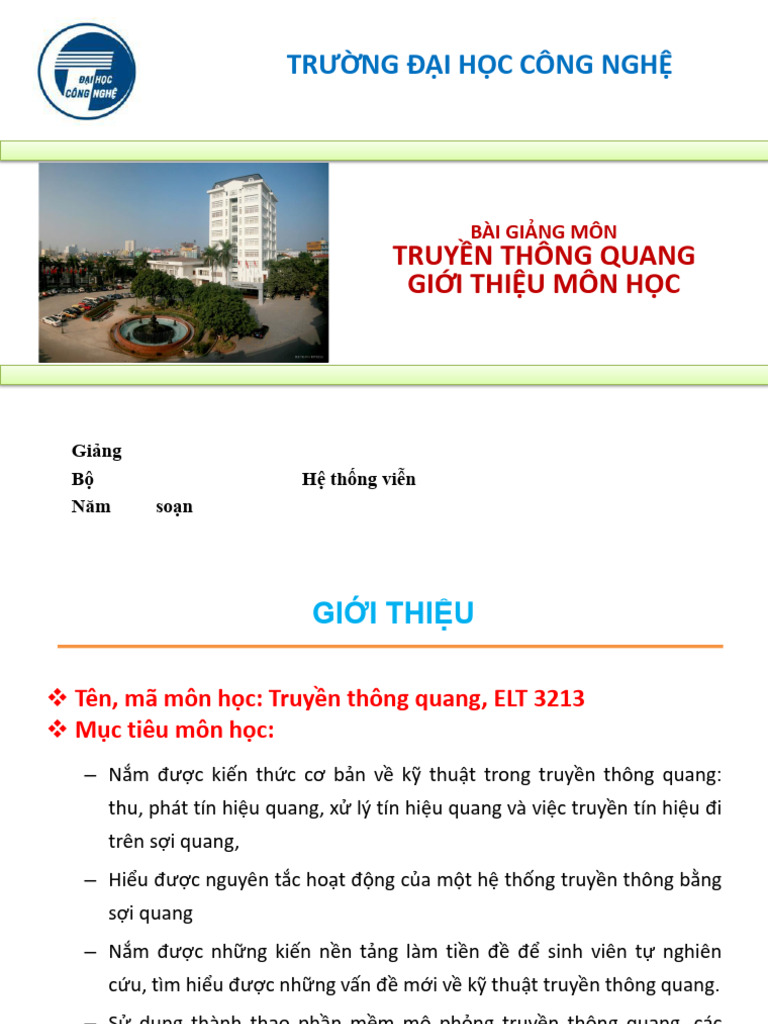 Gioi Thieu Mon Hoc - TTQ | PDF