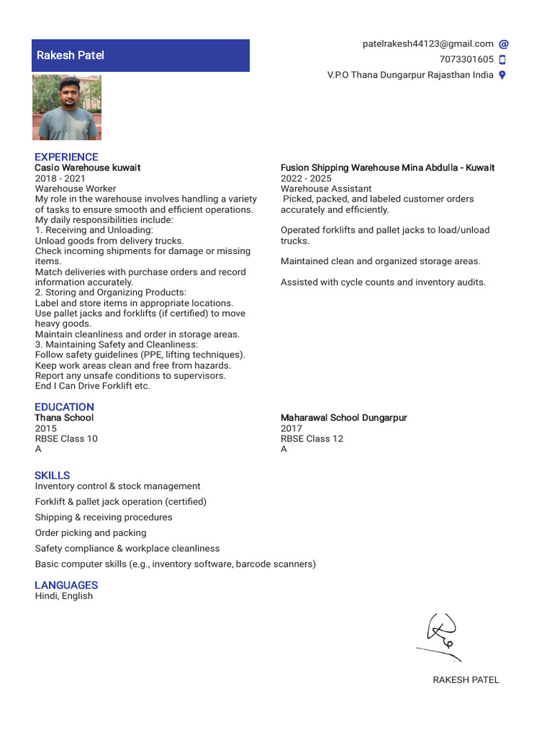 Rakesh Pate CV | PDF