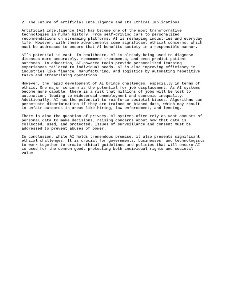 The Future of Artificial Intelli | PDF