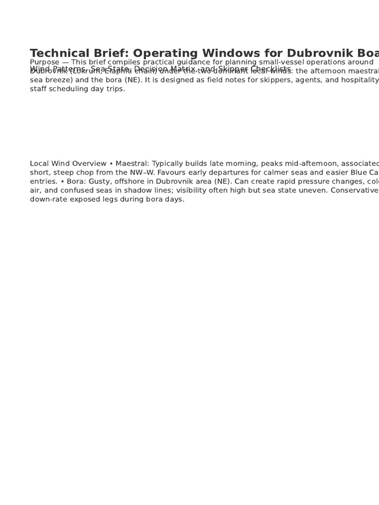 Dubrovnik Operating Windows Maestral Bora | PDF | Wound | Meteorology