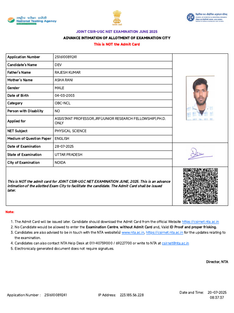 Joint Csir-Ugc Net June-2025 | PDF