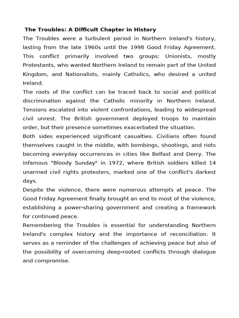 Understanding The Troubles in Ireland | PDF | The Troubles | Northern ...