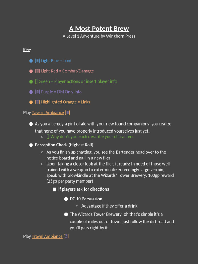 A Most Potent Brew Prep (V.i. Version) | PDF