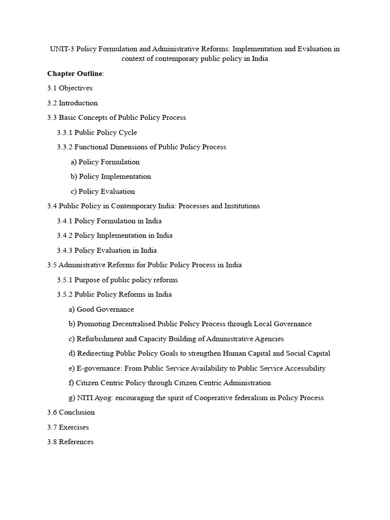 Public Policy Process in India | PDF | Policy | Evaluation