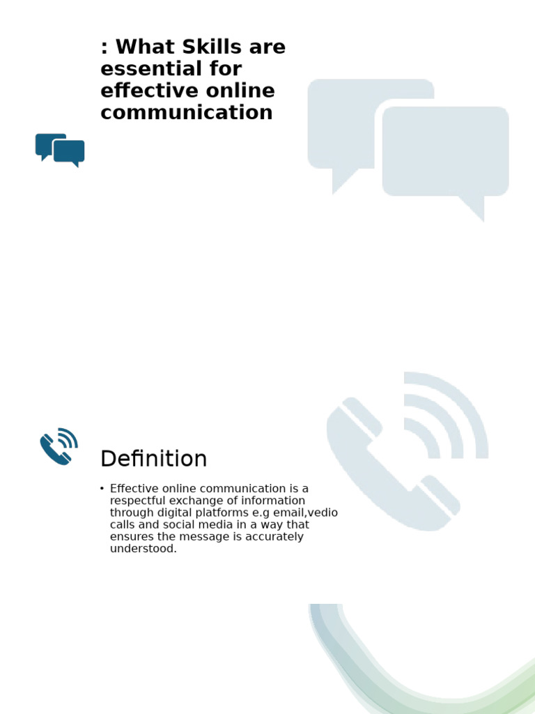 What Skills Are Essential For Effective Online | PDF