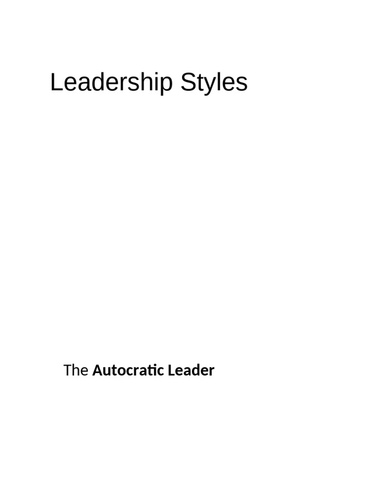 Leadership Style | PDF