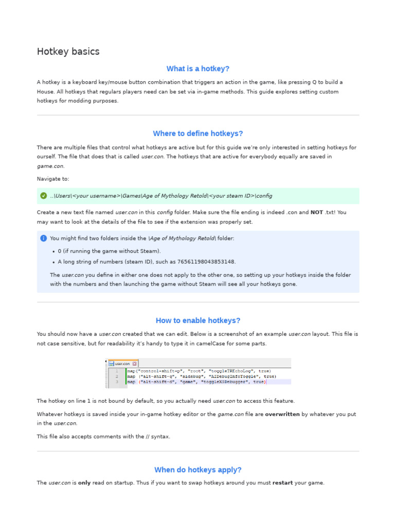 Hotkey Basics | PDF