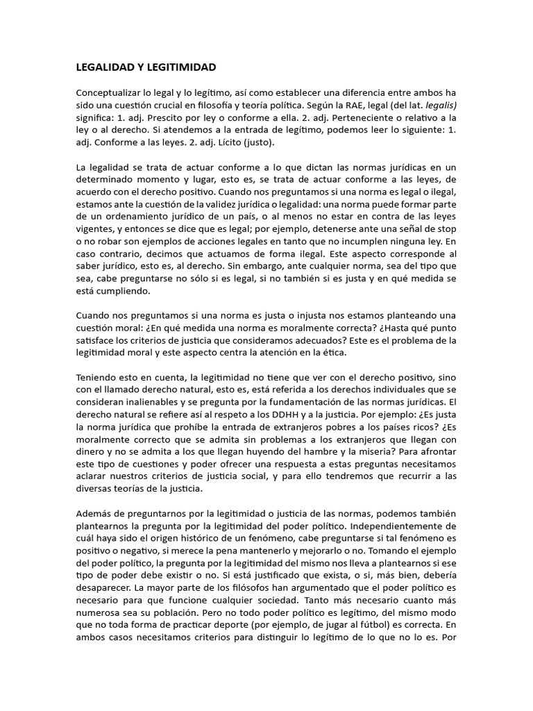 Legalidad y Legitimidad | PDF | Justicia | Crimen y violencia