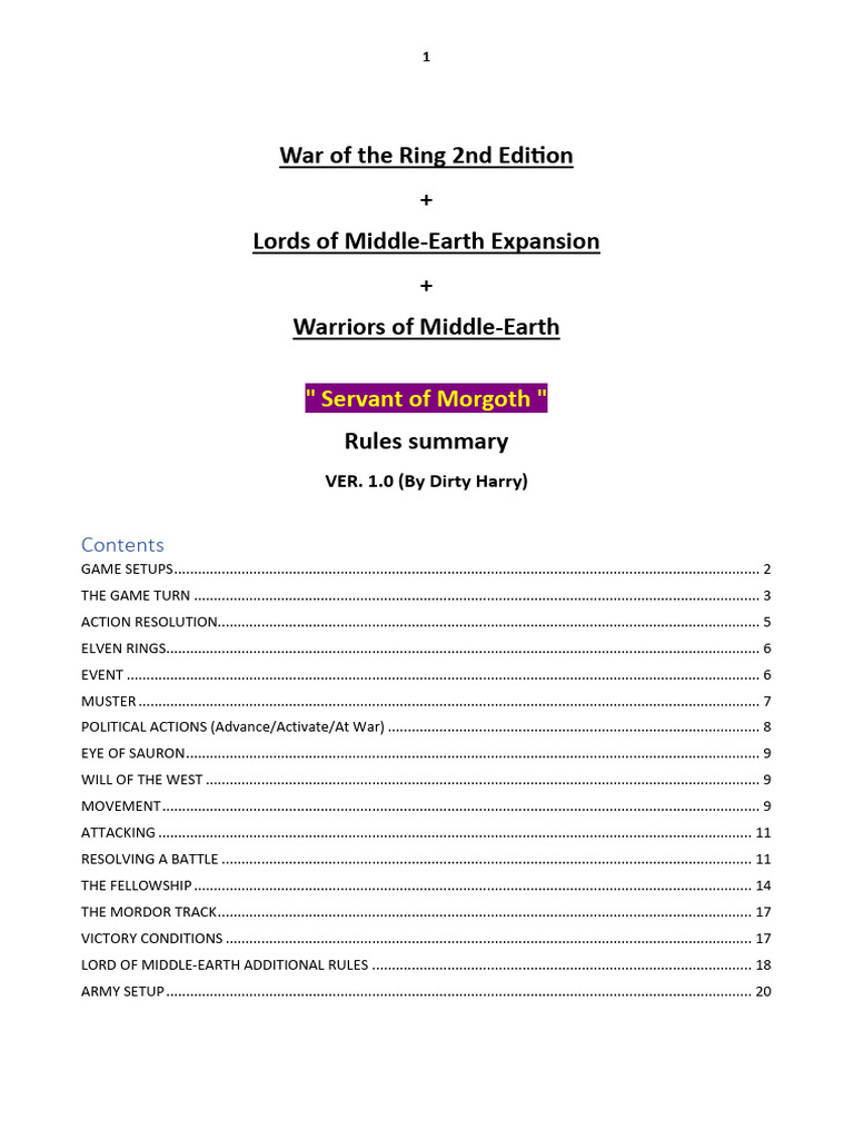 WOTR LOME WOME - Combined - Servant - of - Morgoth - V1.0 - (By - Dirty ...