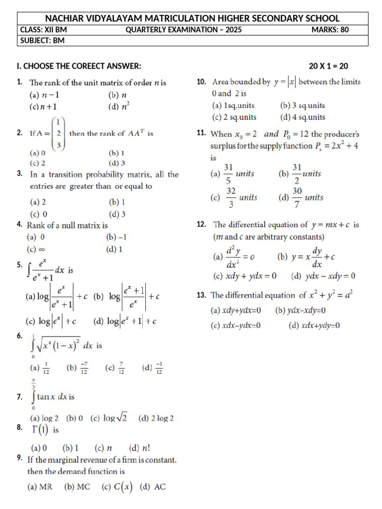 Nachiar Vidyalayam Matriculation Higher Secondary Schoo3 | PDF