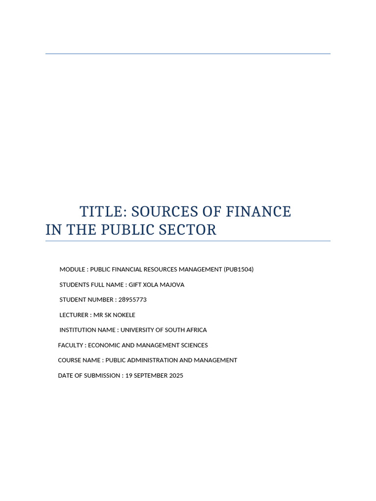 Public Sector Finance Sources Explained | PDF | Taxes | Government ...
