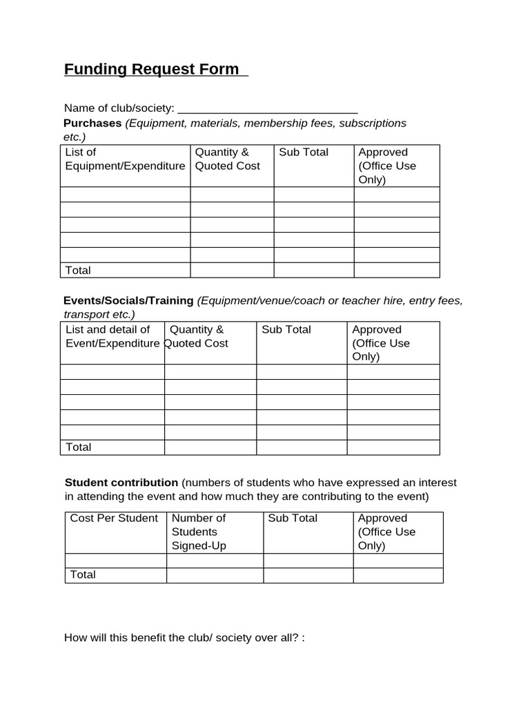 Funding Request Form | PDF
