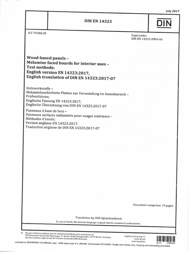 Din en 14323 | PDF