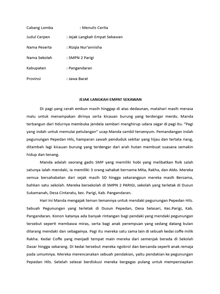 Rizqia Nur'Annisha - Menulis Cerita - SMPN 2 Parigi - Docx - Google ...