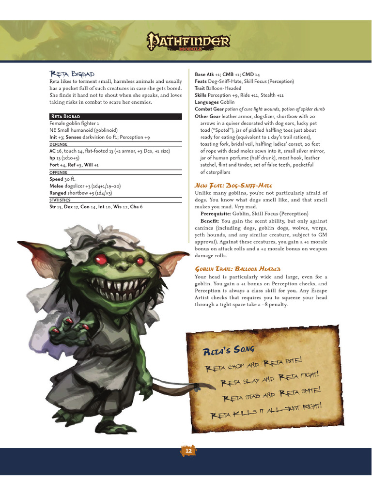 Goblin Character Profiles for RPGs | PDF